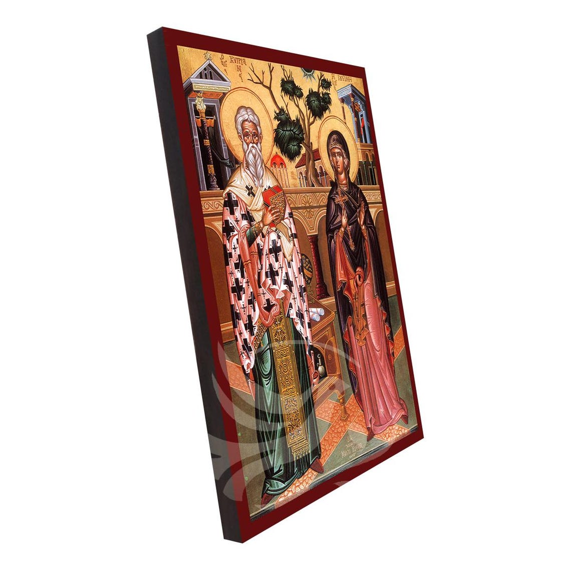 Saints Cyprian and Justina Icon, Handmade Byzantine Icon of Cyprian and ...