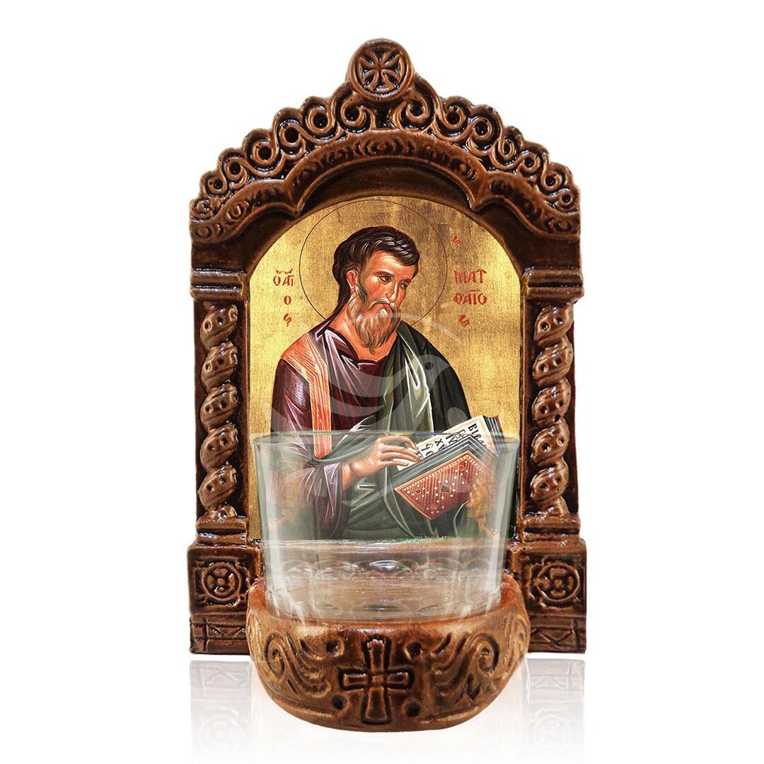 Saint Matthew Vigil Lamp, Saint Matthew the Apostle Greekmade Tabletop ...