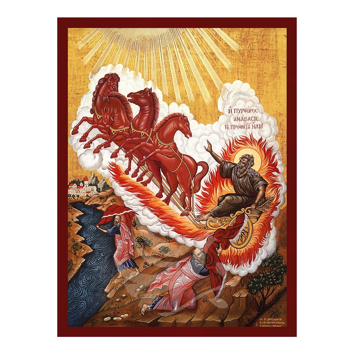 Prophet Elijah Icon, Handmade Byzantine Icon of Prophet Elijah ...