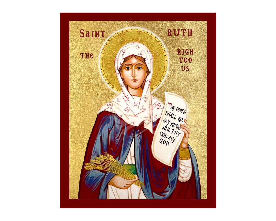 Saint Ruth the Holy Foremother Icon, Handmade Christian Icon of Saint ...