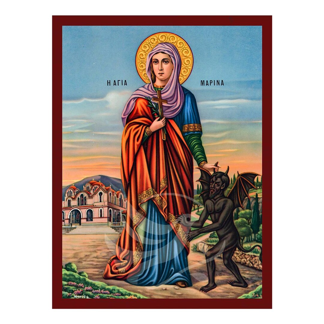 Saint Marina Renaissance Icon, Handmade Renaissance Icon of Saint ...