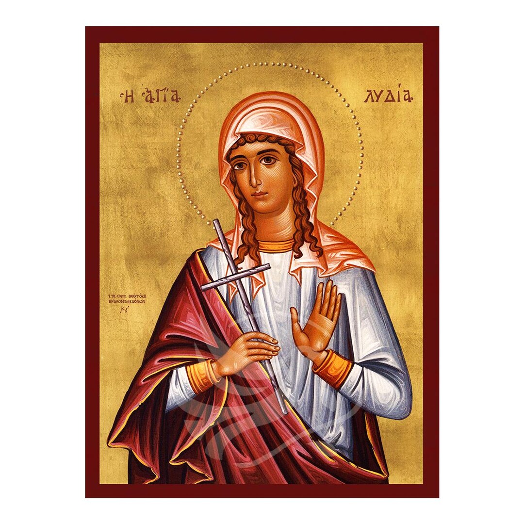 Saint Lydia Icon, Handmade Byzantine Icon of Agia Lydia, Religious Art ...