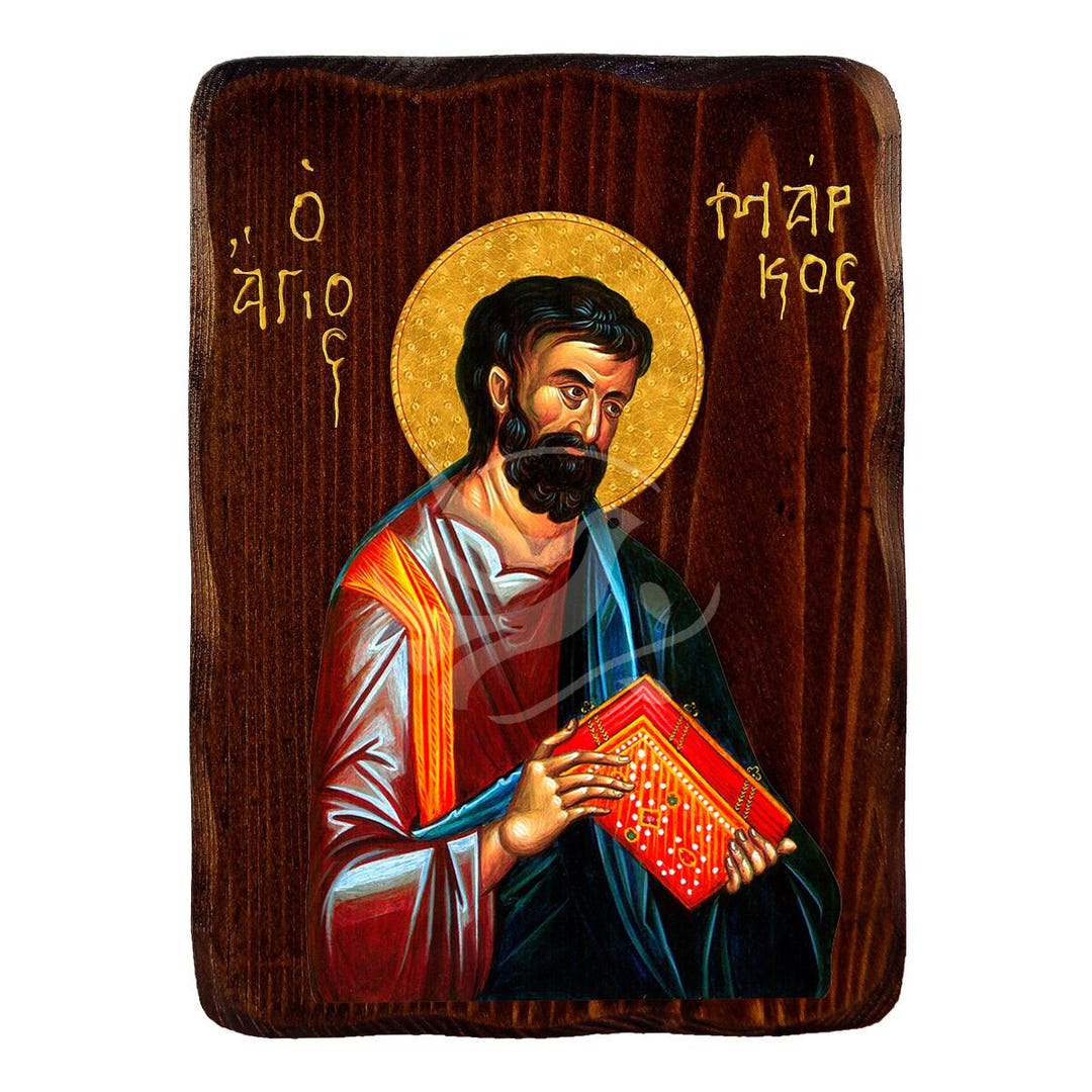 Saint Mark the Apostle Icon, Handmade Greek Orthodox Icon of St Mark, Byzantine Art Wall Hanging ...