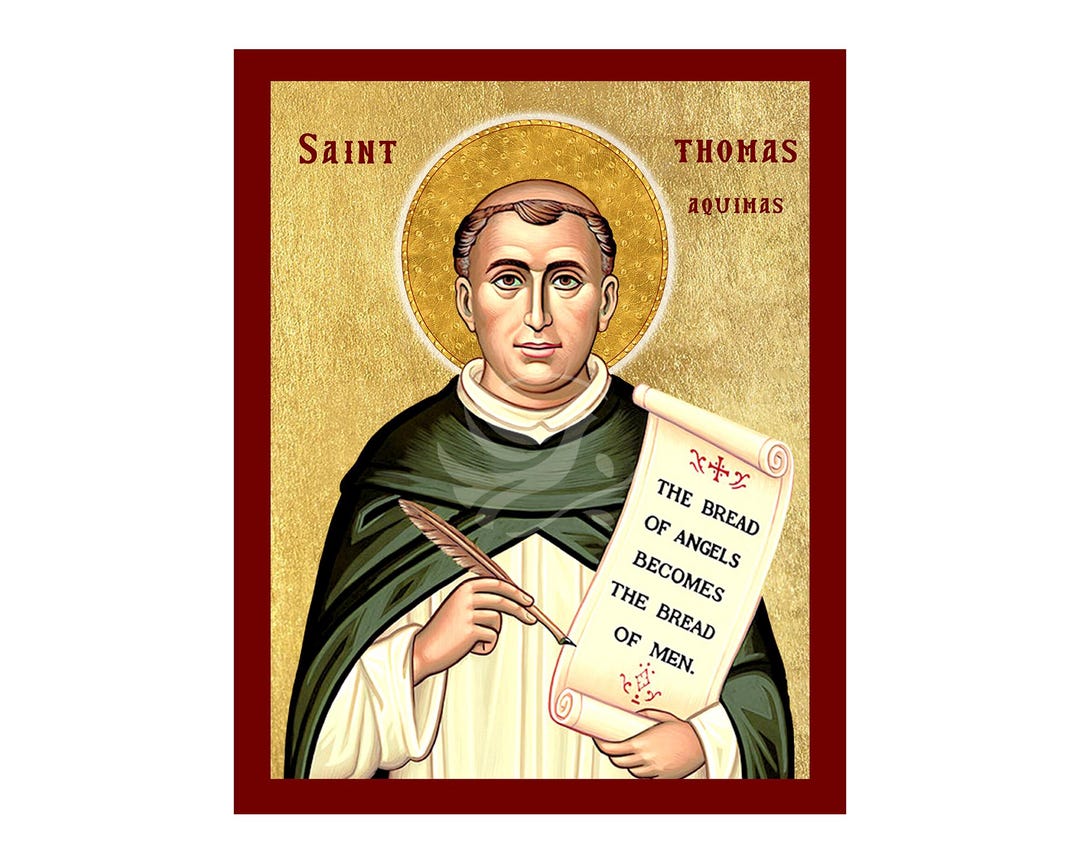Saint Thomas Aquinas Icon, Handmade Catholic Icon of Saint Thomas ...