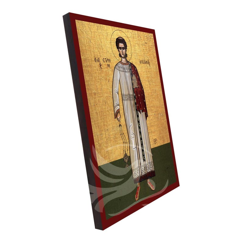 Saint Stephen the First Martyr Icon, Handmade Greek Icon of Saint ...
