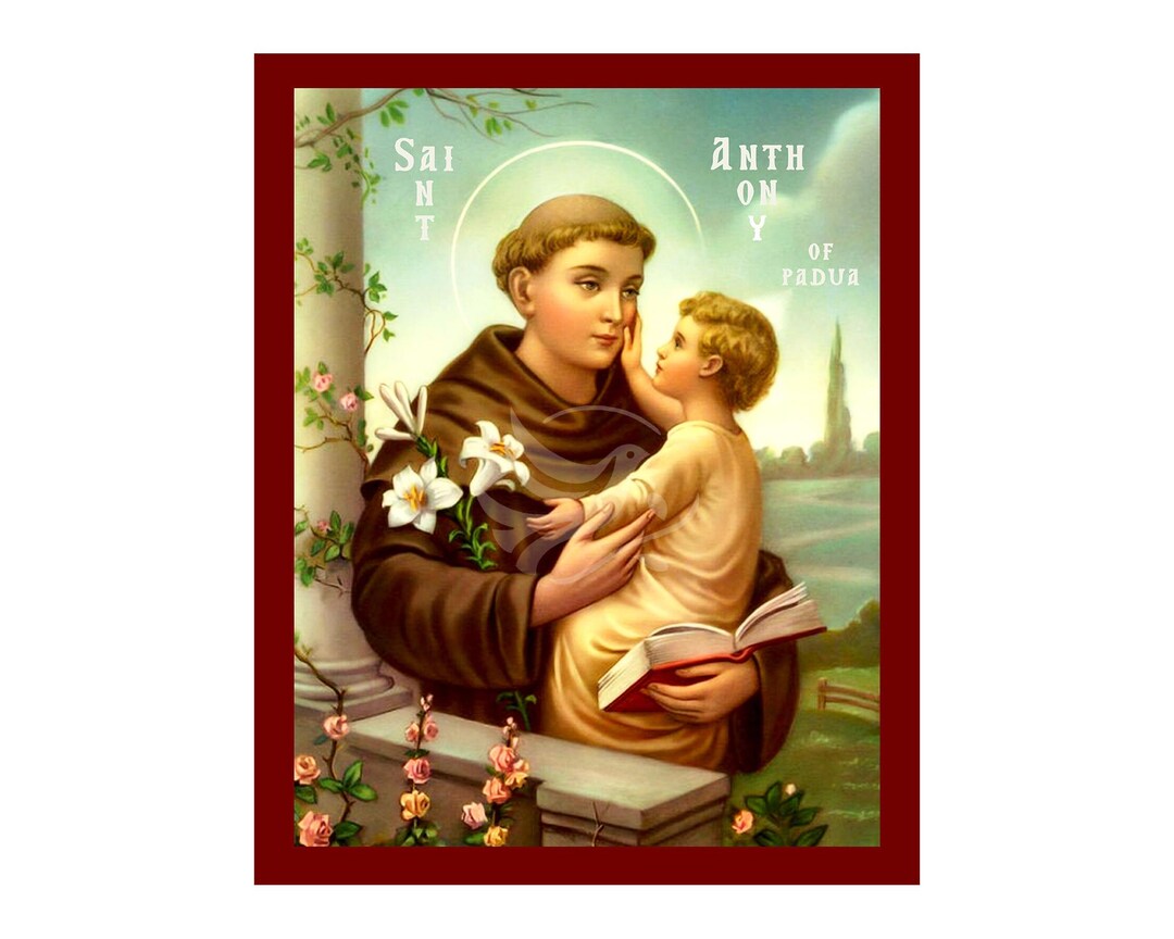 Saint Anthony of Padua Icon, Handmade Religious Icon of Saint Anthony ...