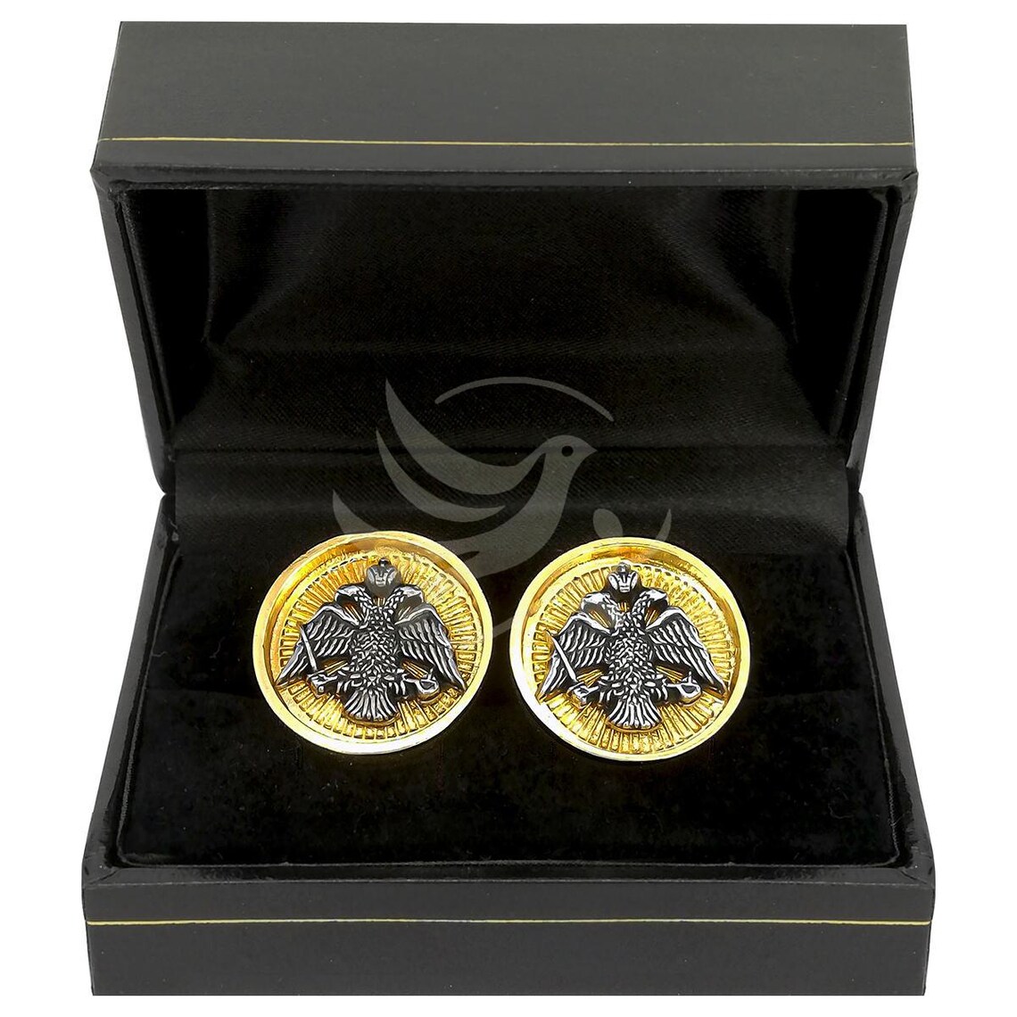 Byzantine Eagle Cufflinks, Priest Clothing, Two-tone Gold-plated Religious Gift, Christian ...