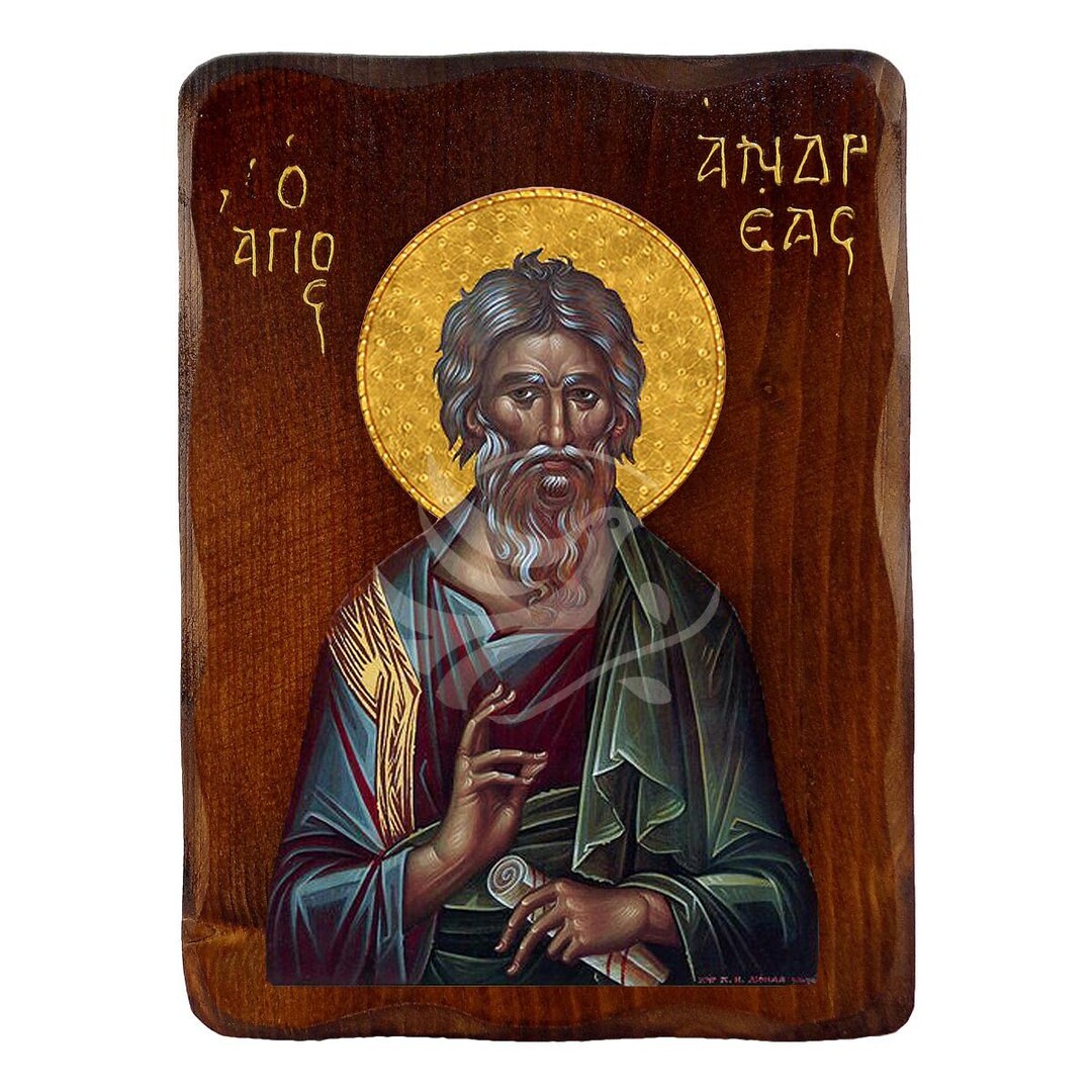 Saint Andrew Icon, Handmade Greek Orthodox Icon of St Andrew, Byzantine ...