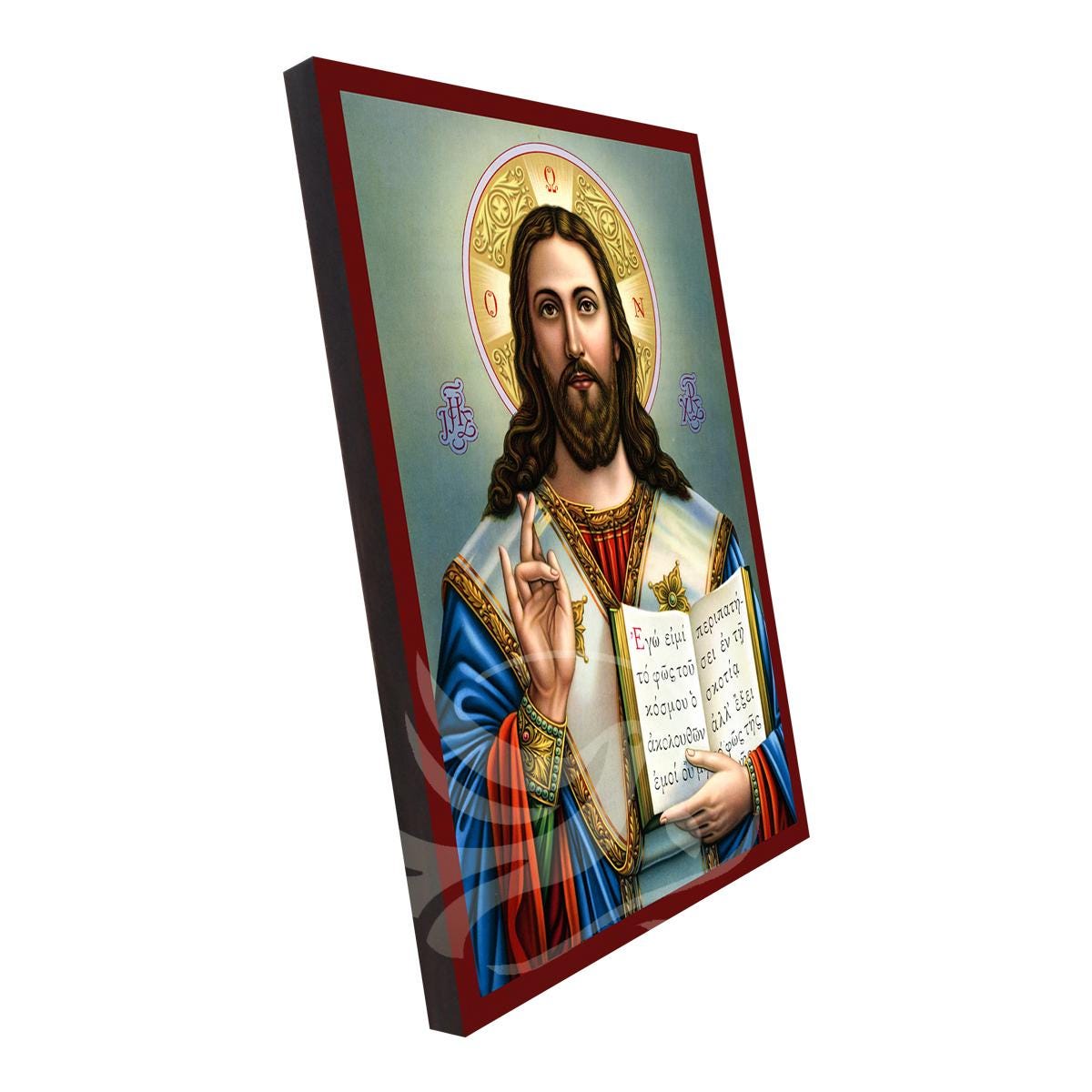 Jesus Christ the Light of the World Icon, Handmade Greek Orthodox Icon ...