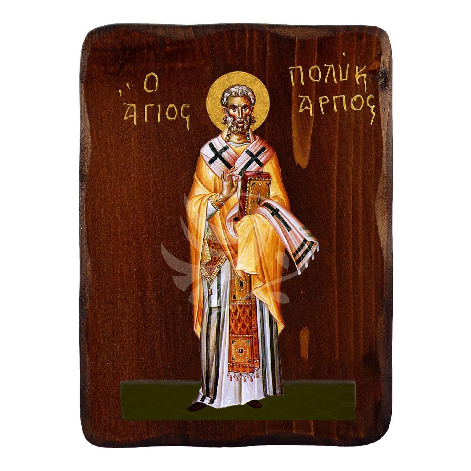 Saint Polycarp Icon, Handmade Greek Orthodox Icon of St Polycarp ...