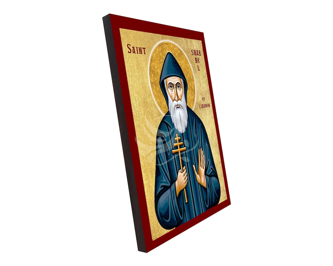 Saint Sharbel Makhlouf Icon, Handmade Catholic Icon of Saint Sharbel ...
