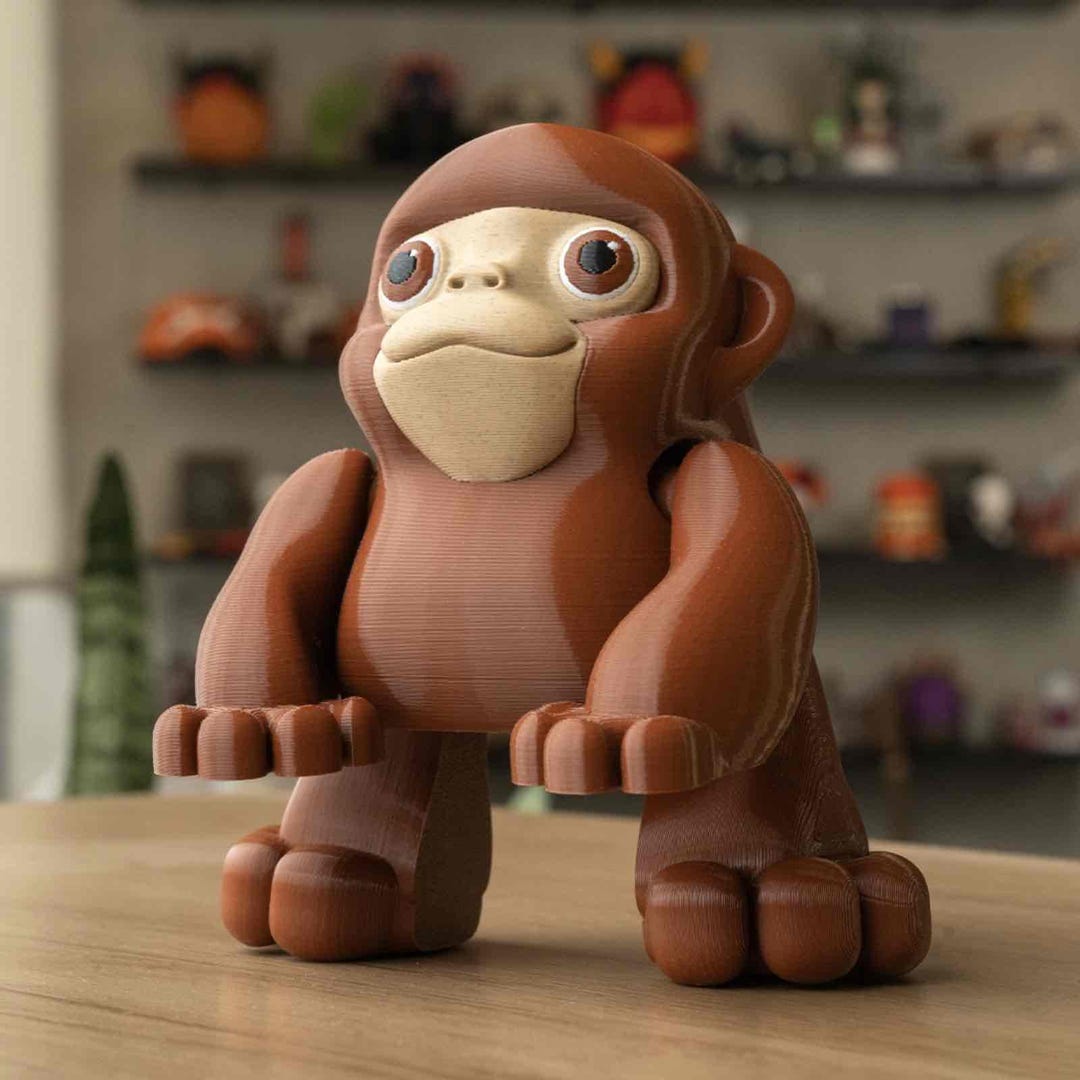 3D Printed Articulated Monkey Toy: Moveable Fidget Desk Companion - Etsy UK
