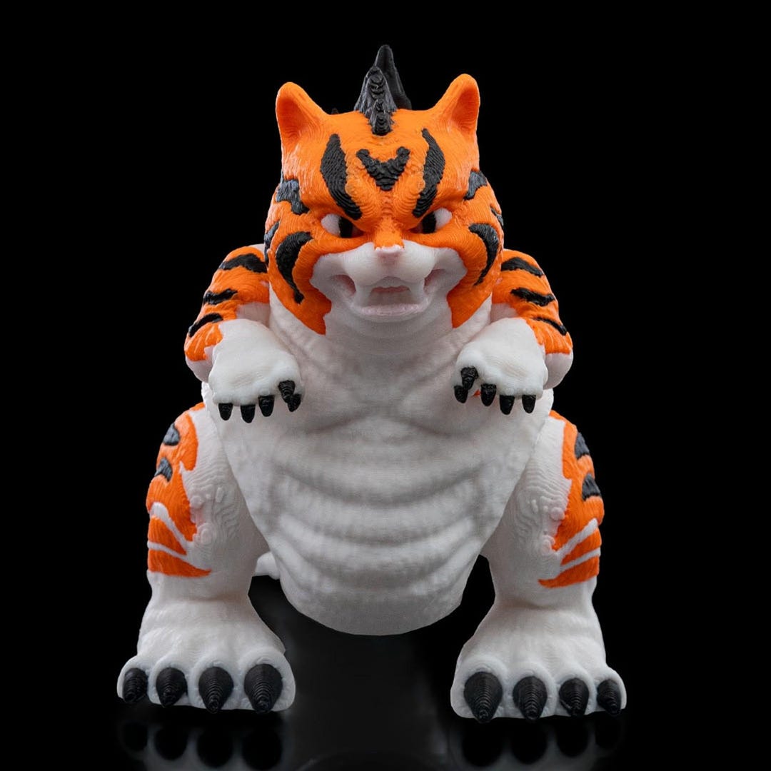 3D Printed Catzilla Articulated Fidget Toy, Desk Buddy, Fidget Pet ...