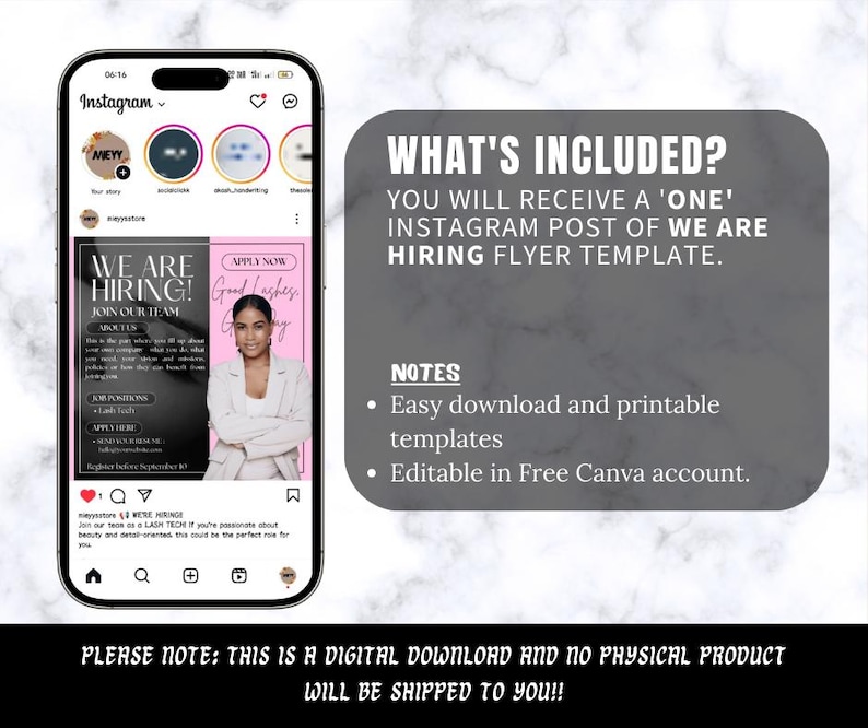 Editable We Are Hiring Pink Flyer Template for Lash Tech Job | Canva ...