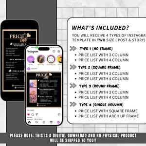 Editable Nail Salon Price List Canva Template | Pink Beauty Service ...