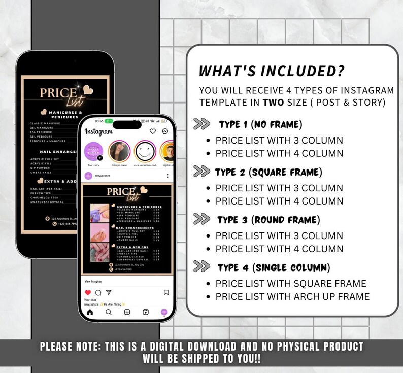 Editable Nail Salon Price List Canva Template | Pink Beauty Service ...