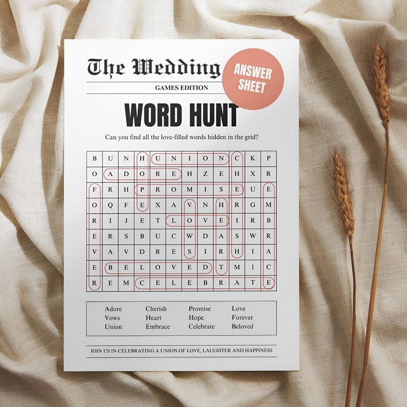 Editable Wedding Games Bundle, Newspaper Theme Template, Customisable ...