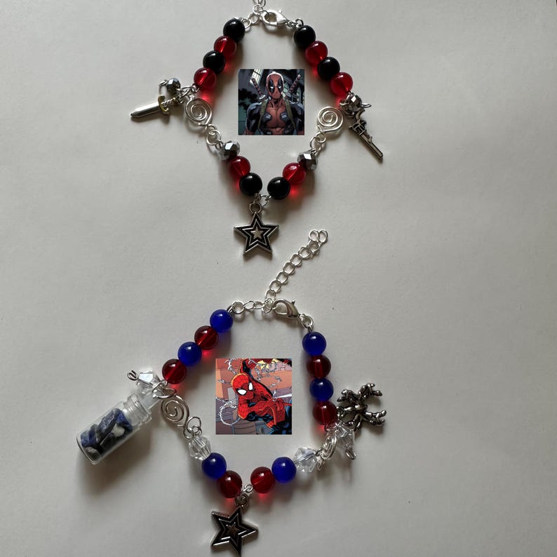 Deadpool and Spider-man Bracelets - Etsy