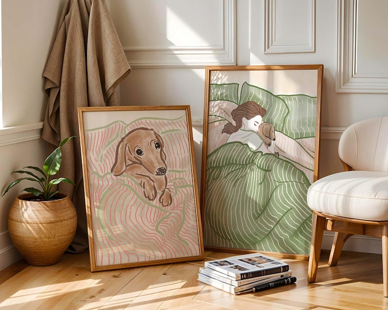 Dachshund Side Eye Art Print Edition Funny Doxie Dog Illustration ...