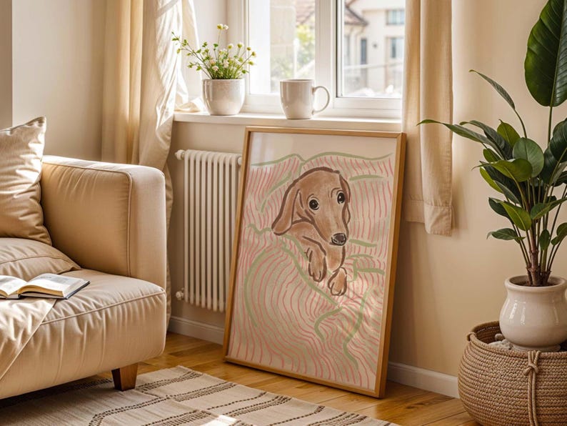 Dachshund Side Eye Art Print Edition Funny Doxie Dog Illustration ...