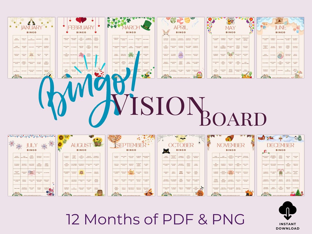 Editable Bingo Vision Board, 2025 Bingo Vision Board, Vision Board ...