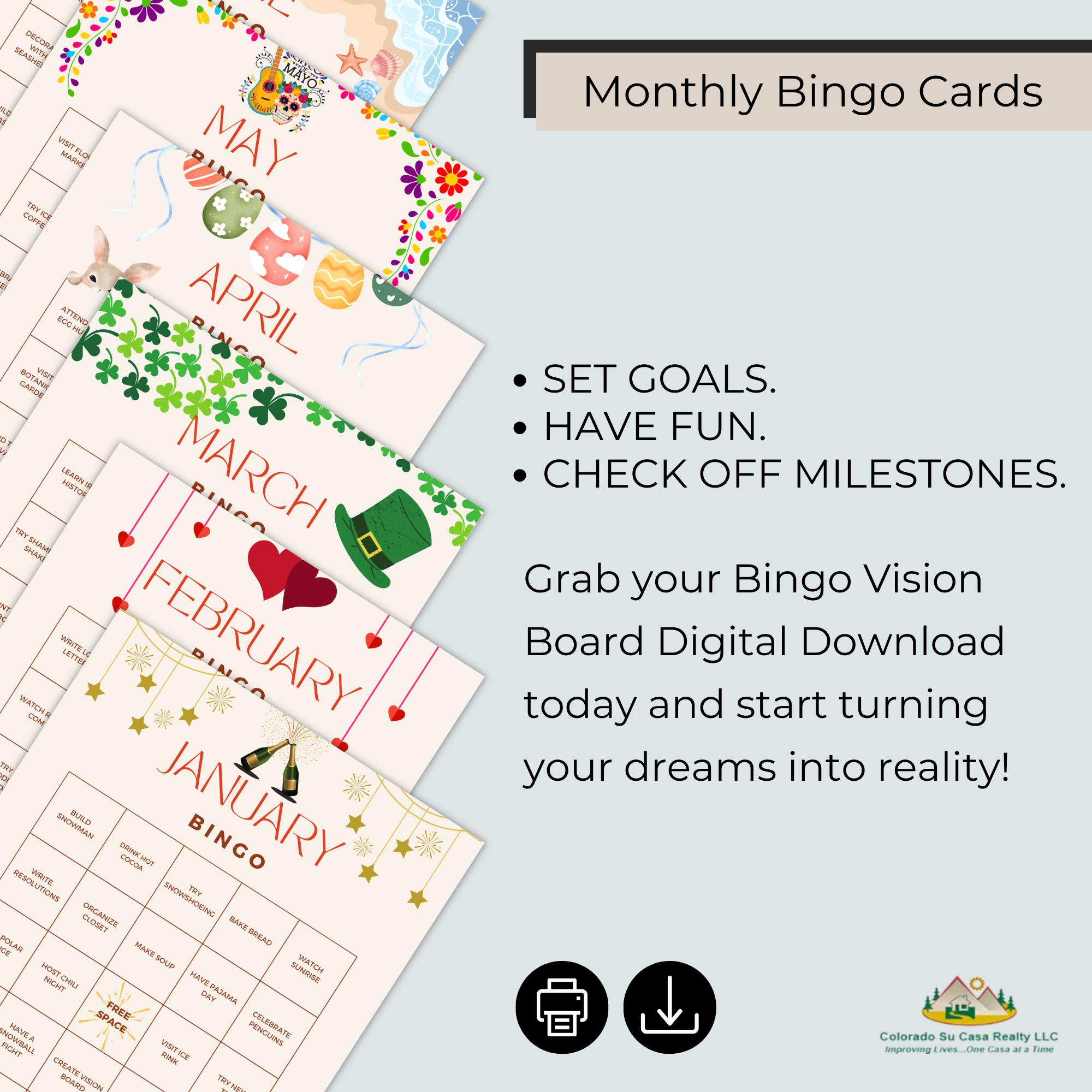 Editable Bingo Vision Board, 2025 Bingo Vision Board, Vision Board ...