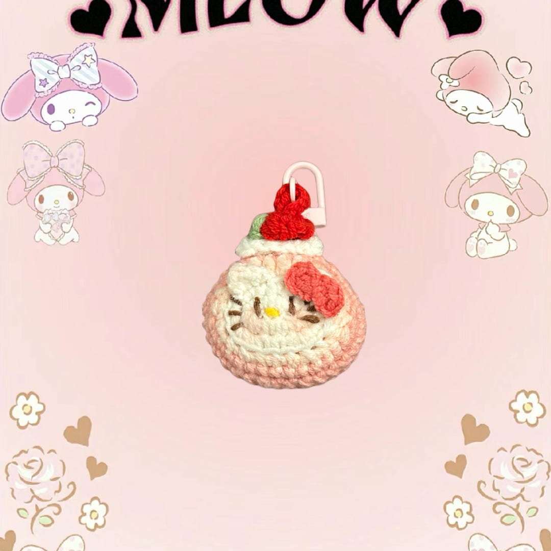 Hello Kitty Crochet Keychain - Etsy