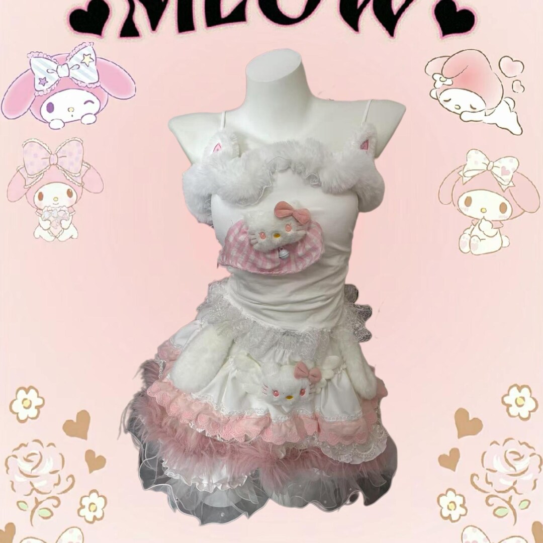 Hello Kitty Ruffle Skirt and Top Set - Etsy
