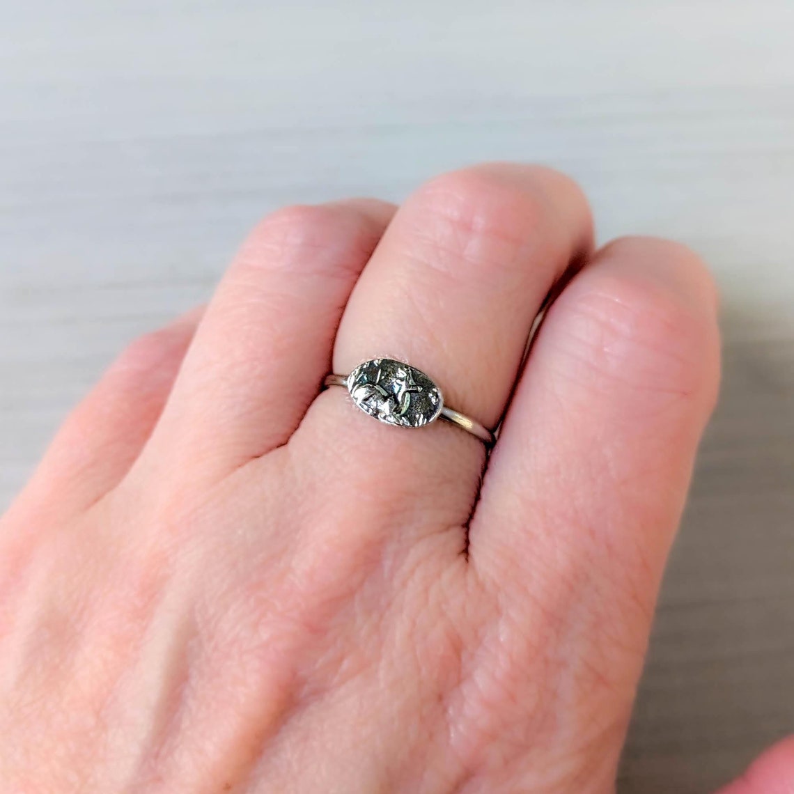 Sterling Silver Stag Ring: Petite Woodland Scene, Nature Jewelry - Etsy