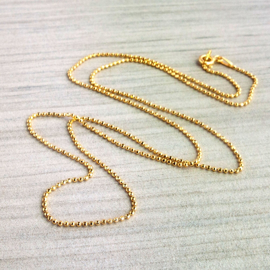 Gold Diamond Cut Ball Chain: Gold Over Sterling Silver Layering ...