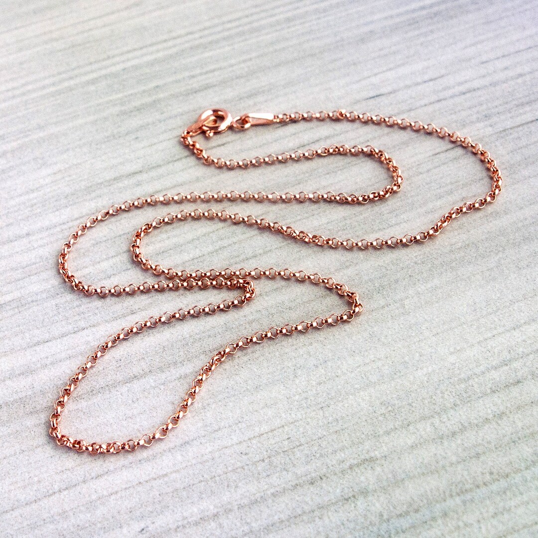 Rose Gold Plated Sterling Silver Rolo Chain: 1.4mm Layering Necklace - Etsy