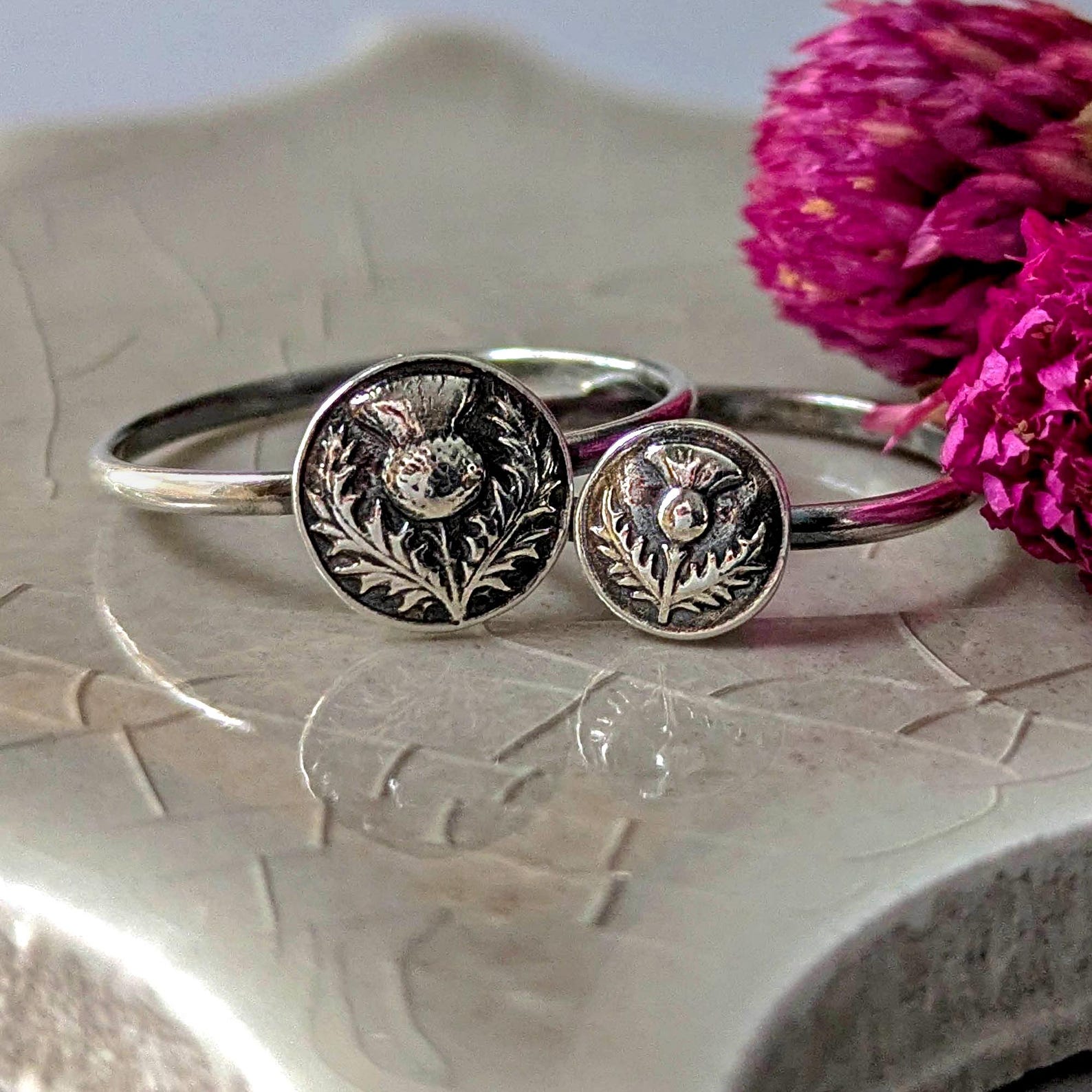 Dainty Sterling Silver Thistle Ring: Scottish Celtic Jewelry - Etsy