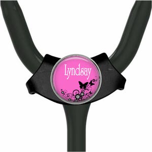 Butterfly Stethoscope Tag - Personalized Flowers Stethoscope ID With ...