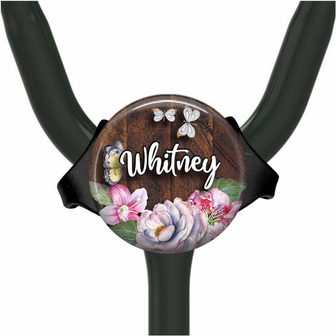 Personalized Stethoscope Tag: Watercolor Floral Cardiology ID Label - Etsy