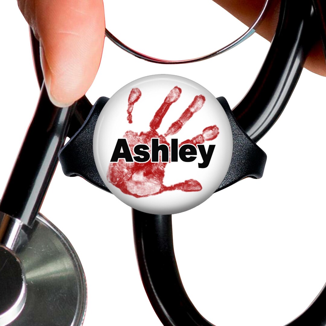 Personalized Bloody Hand Stethoscope Tag: ER Emergency ID - Etsy