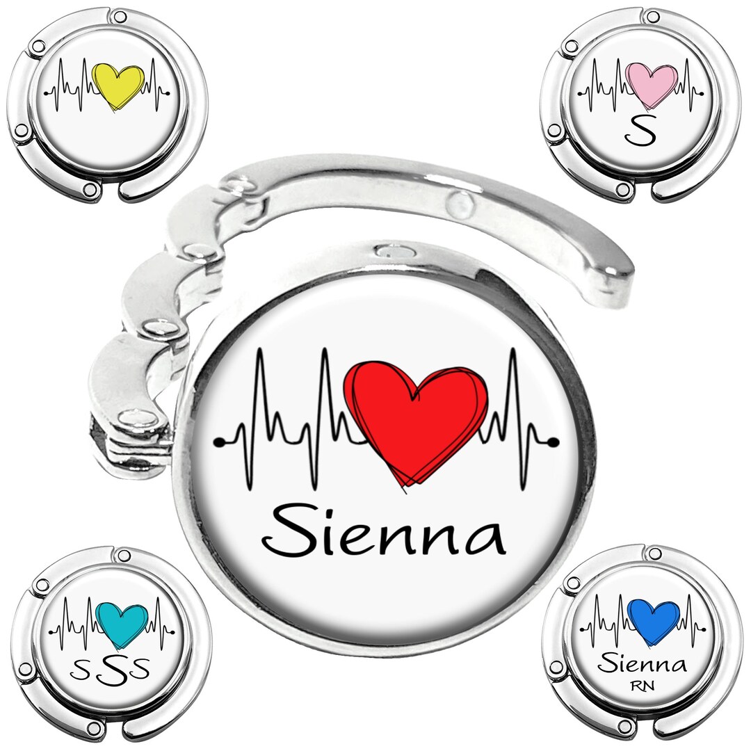 Custom EKG Heart Foldable Purse Hook 10 Colors - Etsy
