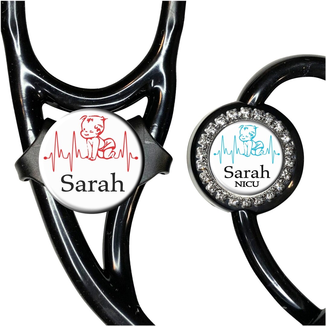 Personalized Stethoscope ID Tag - Pediatric NICU Baby EKG Nurse Yoke ...