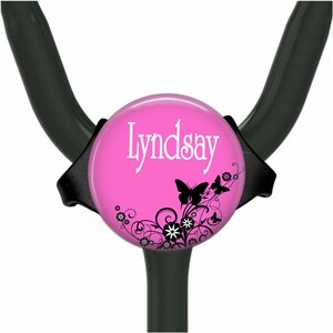 Butterfly Stethoscope Tag - Personalized Flowers Stethoscope ID With ...