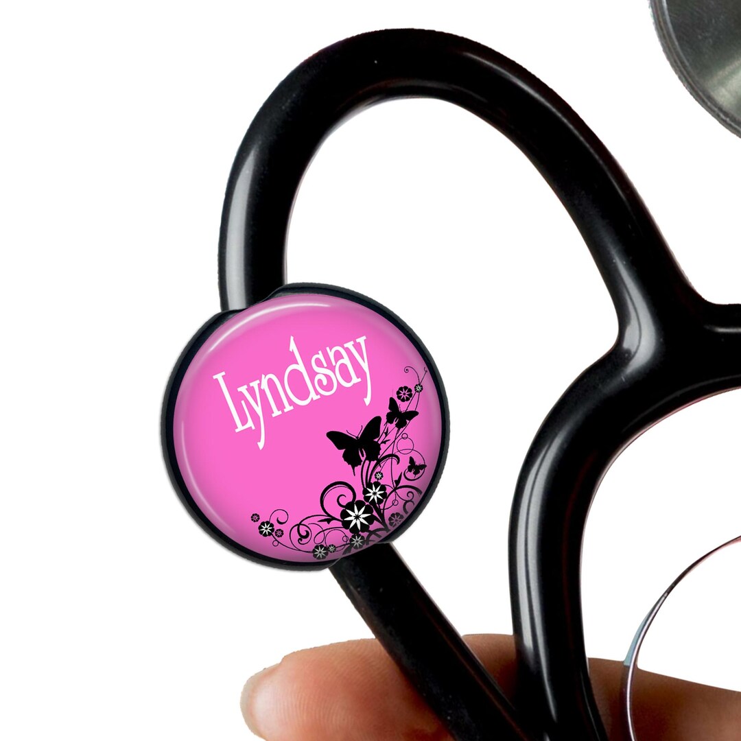 Personalized Butterfly Stethoscope ID Name Tag,, Adjustable 2-piece ...