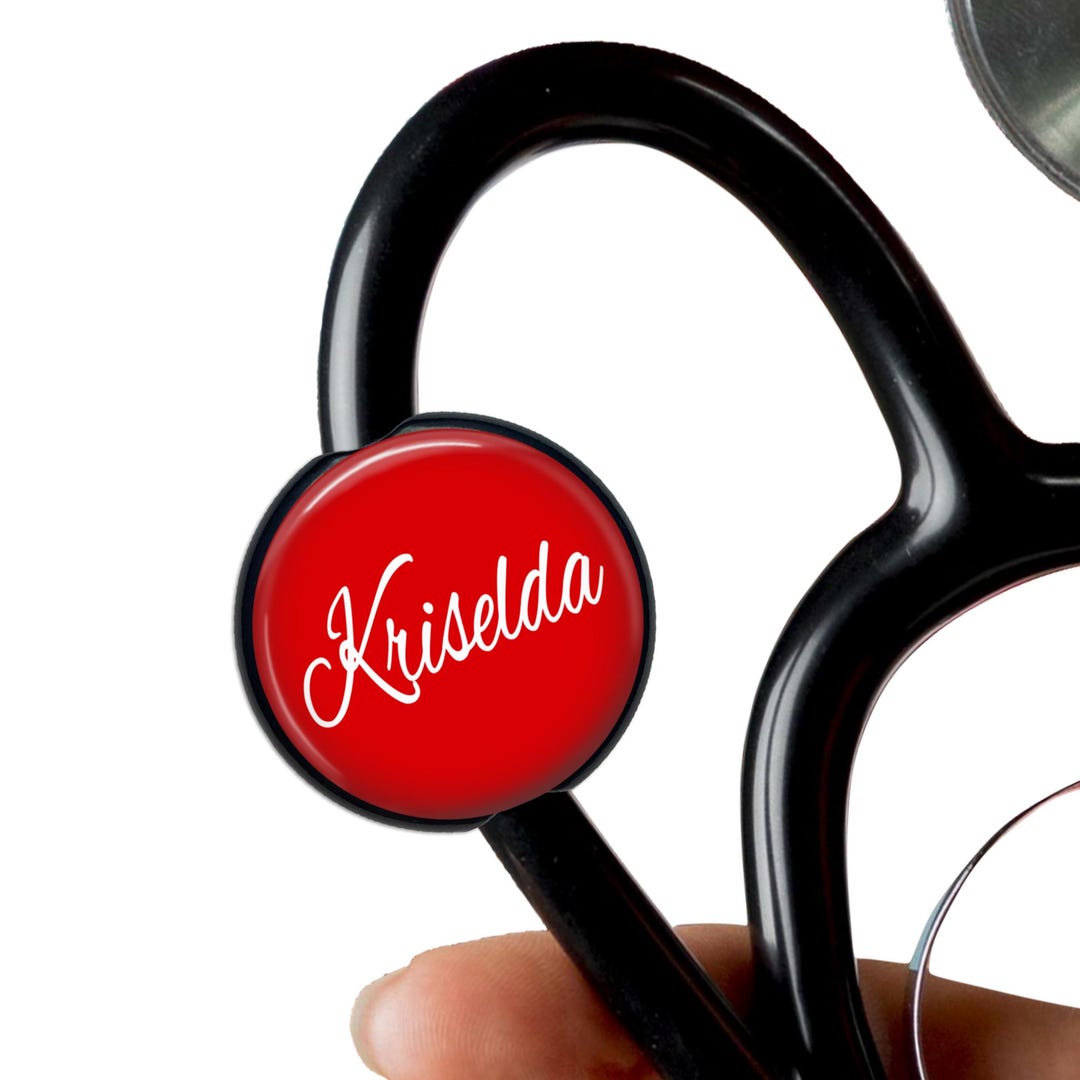Personalized Stethoscope Tag: Script Font, Adjustable ID - Etsy