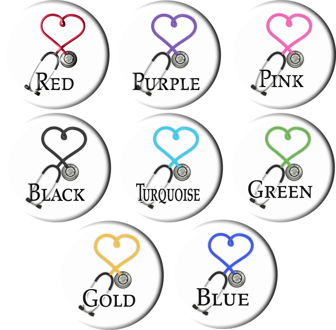 Personalized Heart Stethoscope Badge Reel 6 Colors - Etsy