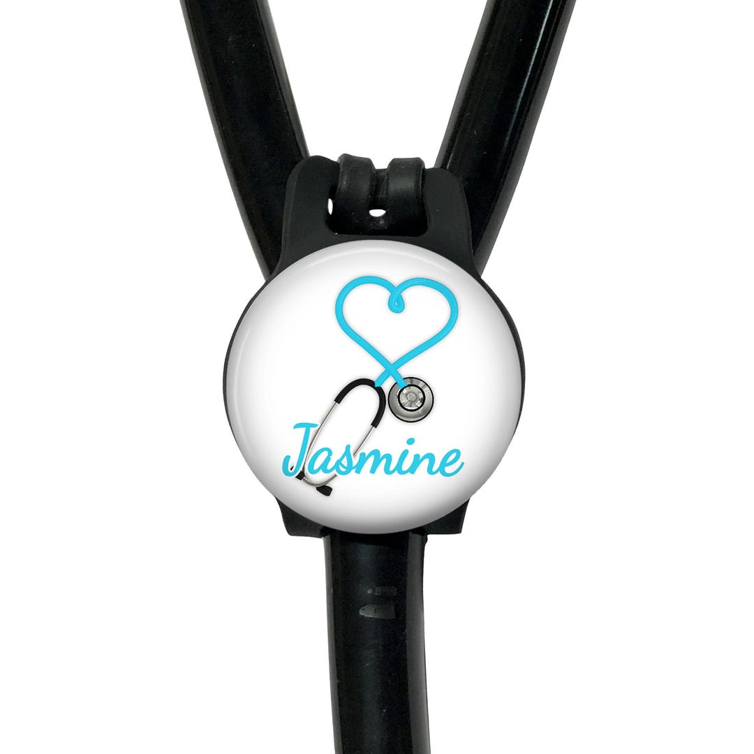 Air Tag Holder - Personalized Heart Shaped Stethoscope Name Tag Label ...