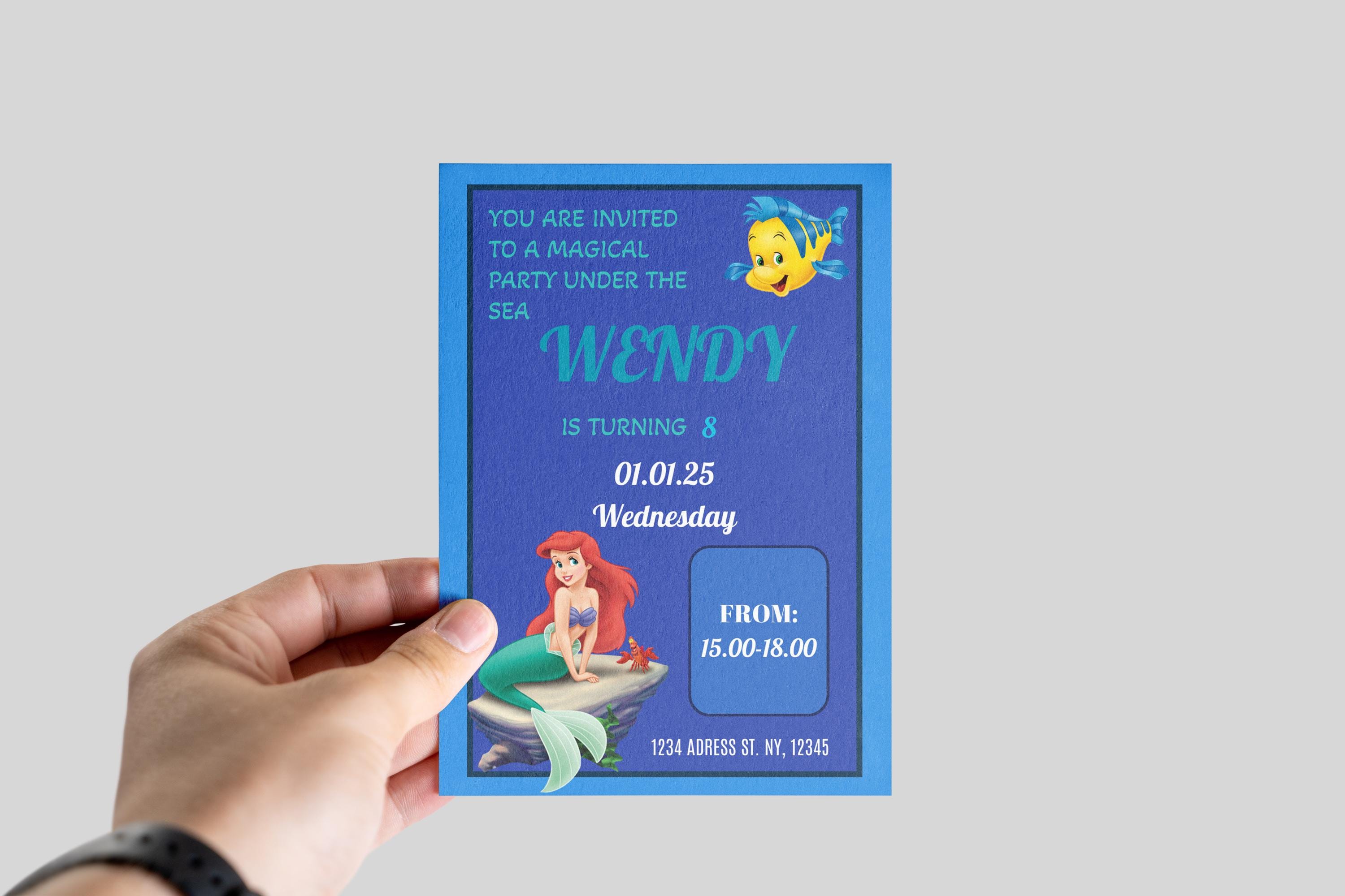 Personalized the Little Mermaid Birthday Invitation - Digital Ariel ...
