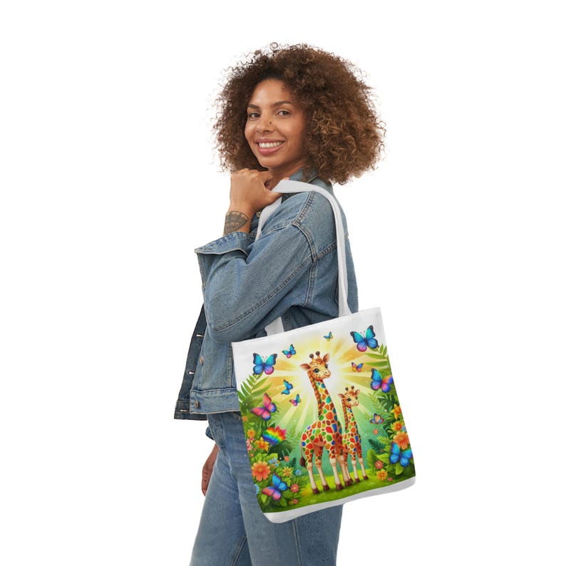 Rainbow Chakras Giraffes Canvas Tote Bag - Etsy