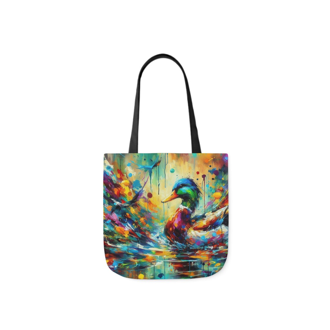 Canvas Tote Bag, Mallard Duck Paint Splat Reusable Shopping Bag, Duck ...