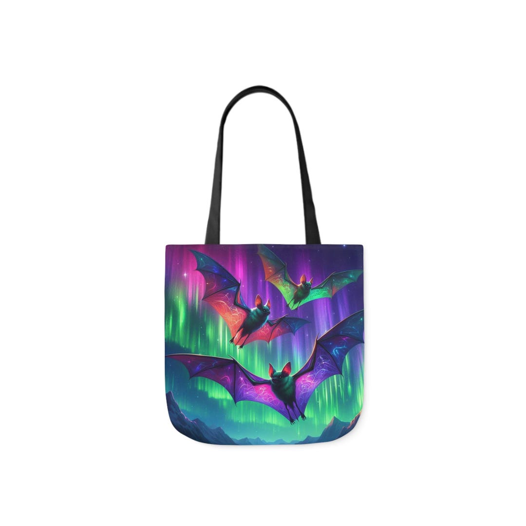 Aurora Borealis Bats Canvas Tote Bag - Etsy