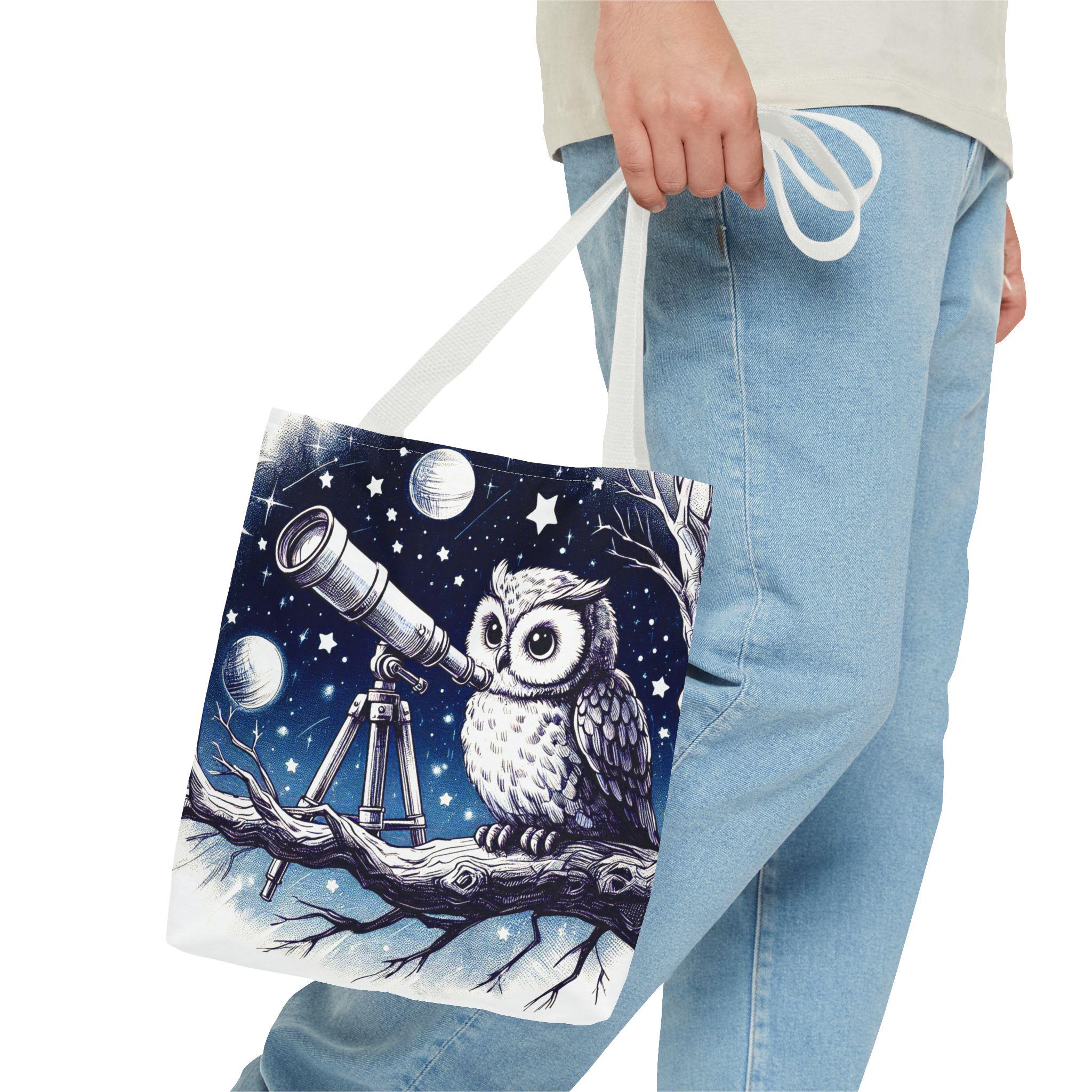 Celestial Stargazing Owl Tote Bag Eco-friendly Everyday Bag for Animal ...