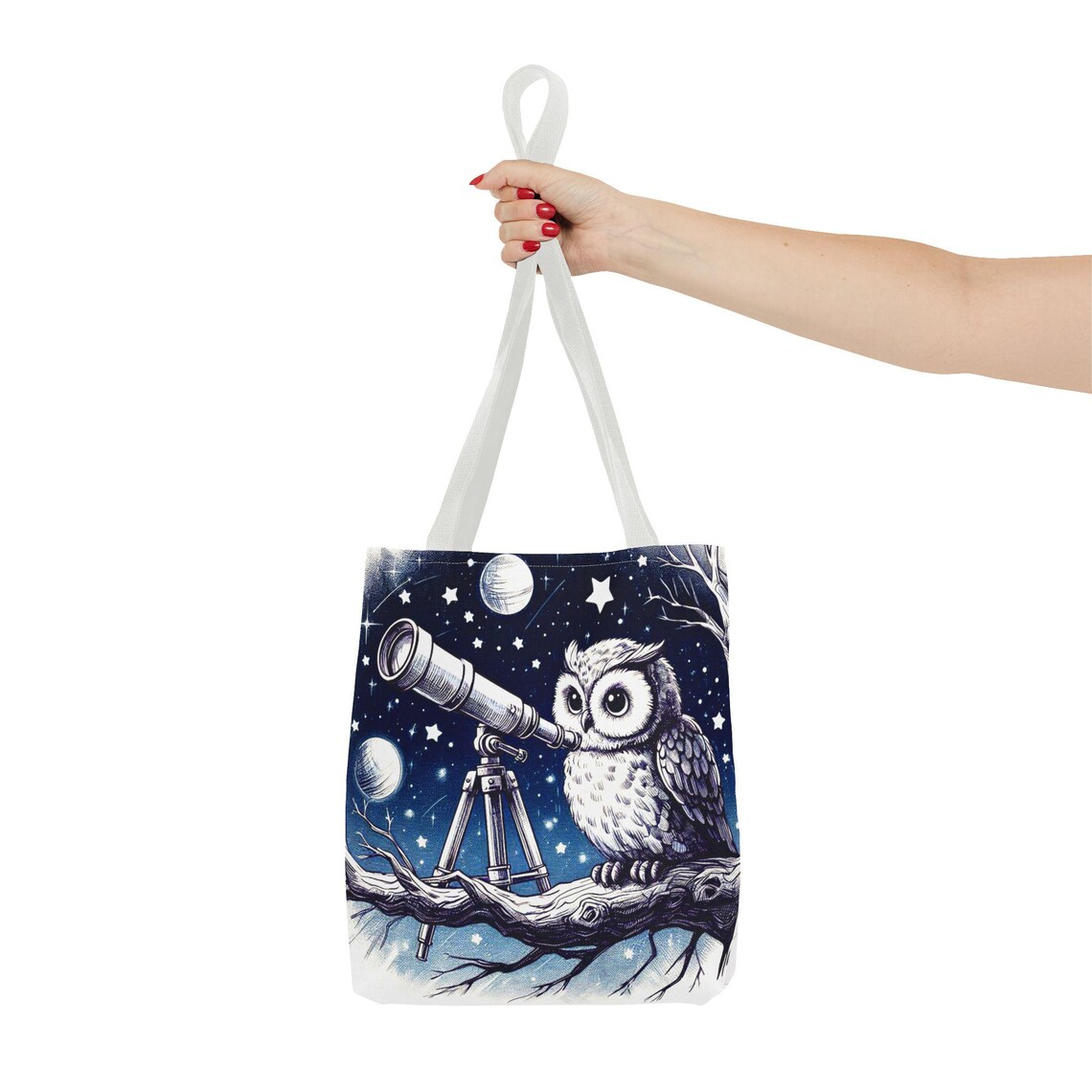 Celestial Stargazing Owl Tote Bag Eco-friendly Everyday Bag for Animal ...