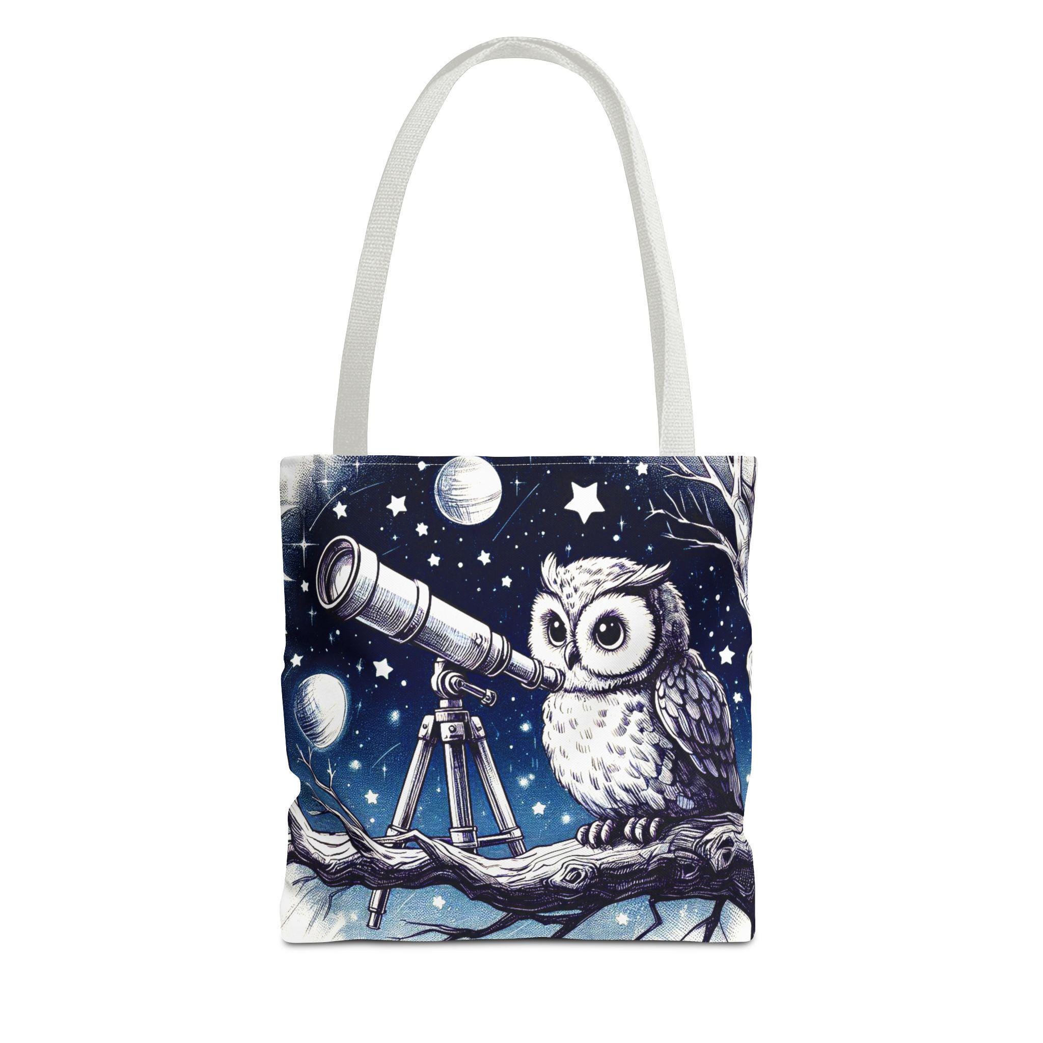 Celestial Stargazing Owl Tote Bag Eco-friendly Everyday Bag for Animal ...