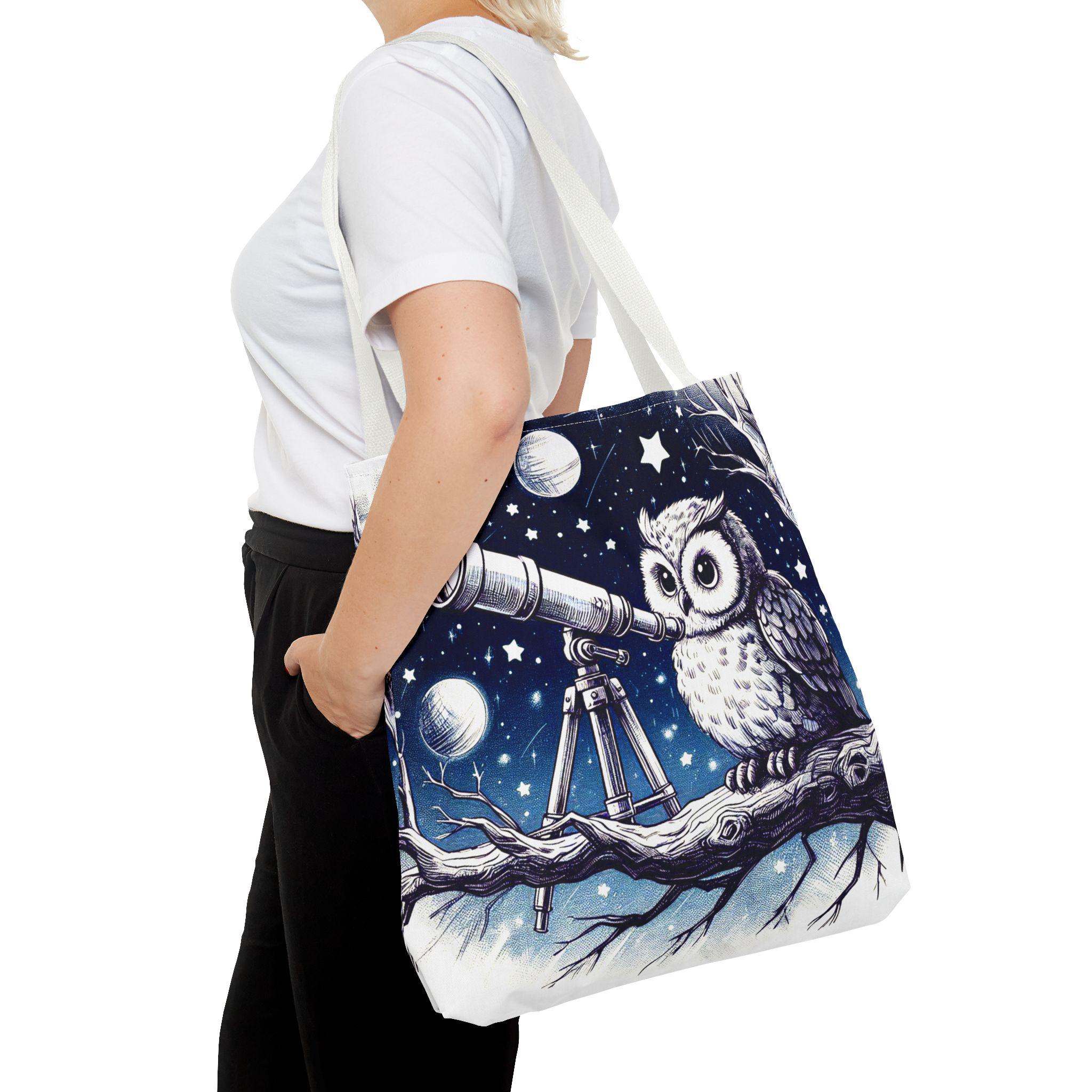 Celestial Stargazing Owl Tote Bag Eco-friendly Everyday Bag for Animal ...